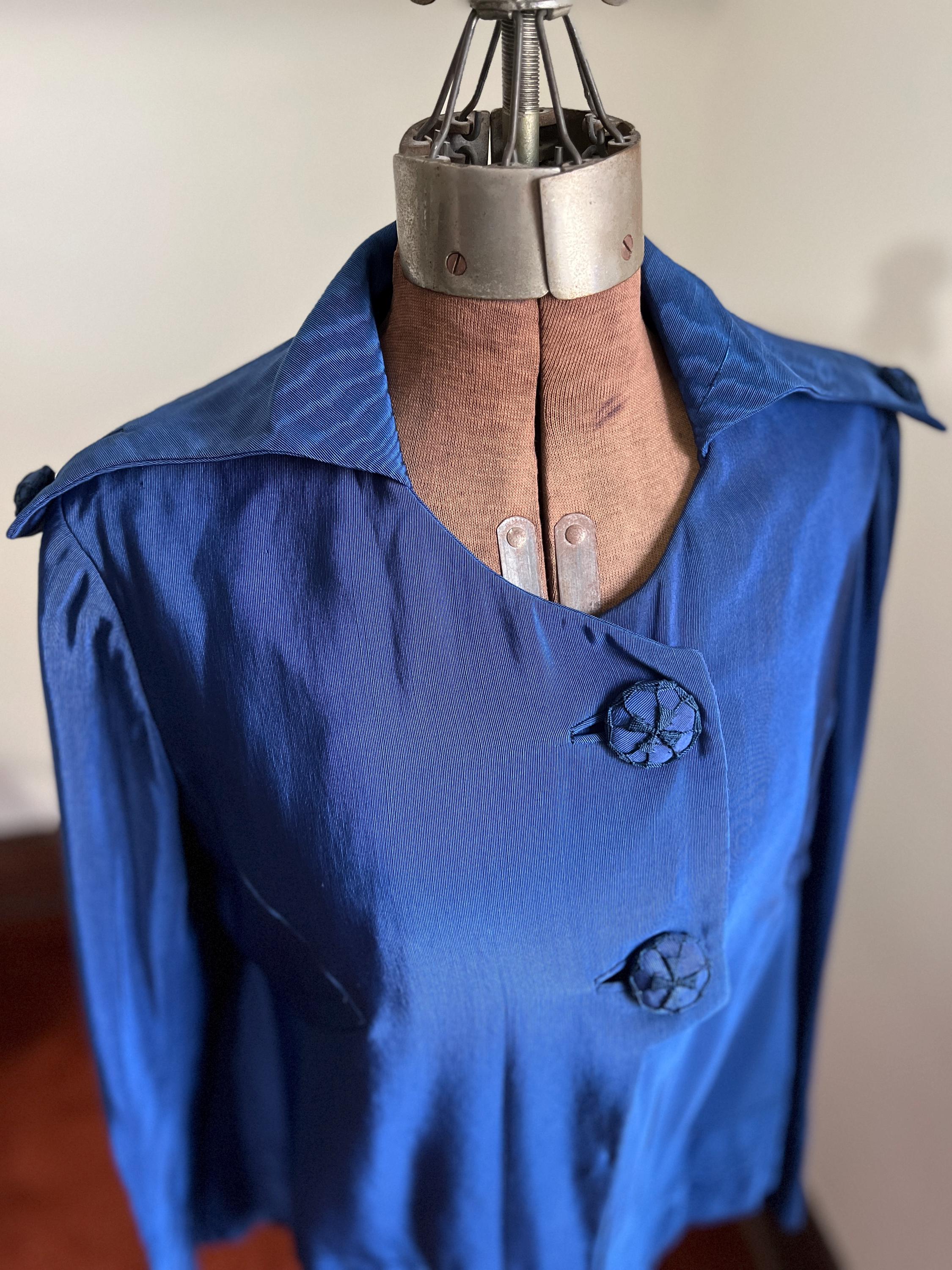 1916 Royal Blue Faille & Moire Jacket and Skirt - Etsy