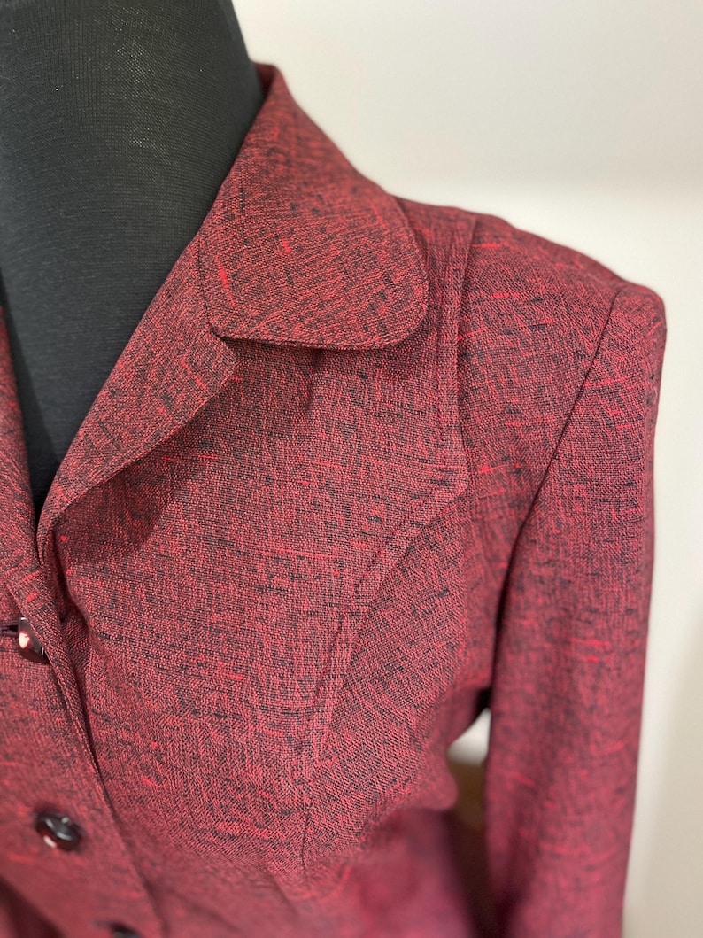 Late 1940s Red and Black Atomic Fleck Suit - Etsy