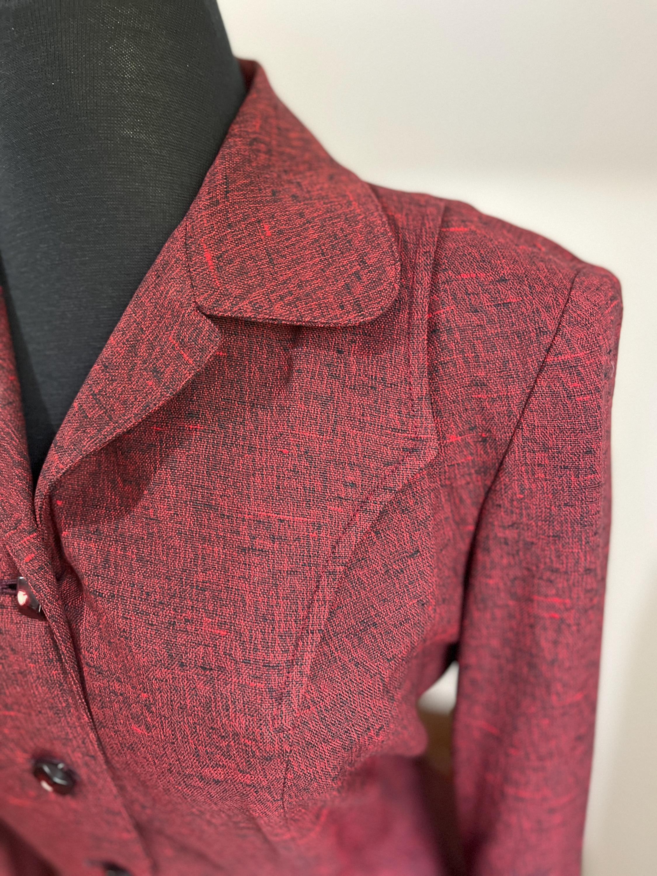 Late 1940s Red and Black Atomic Fleck Suit - Etsy
