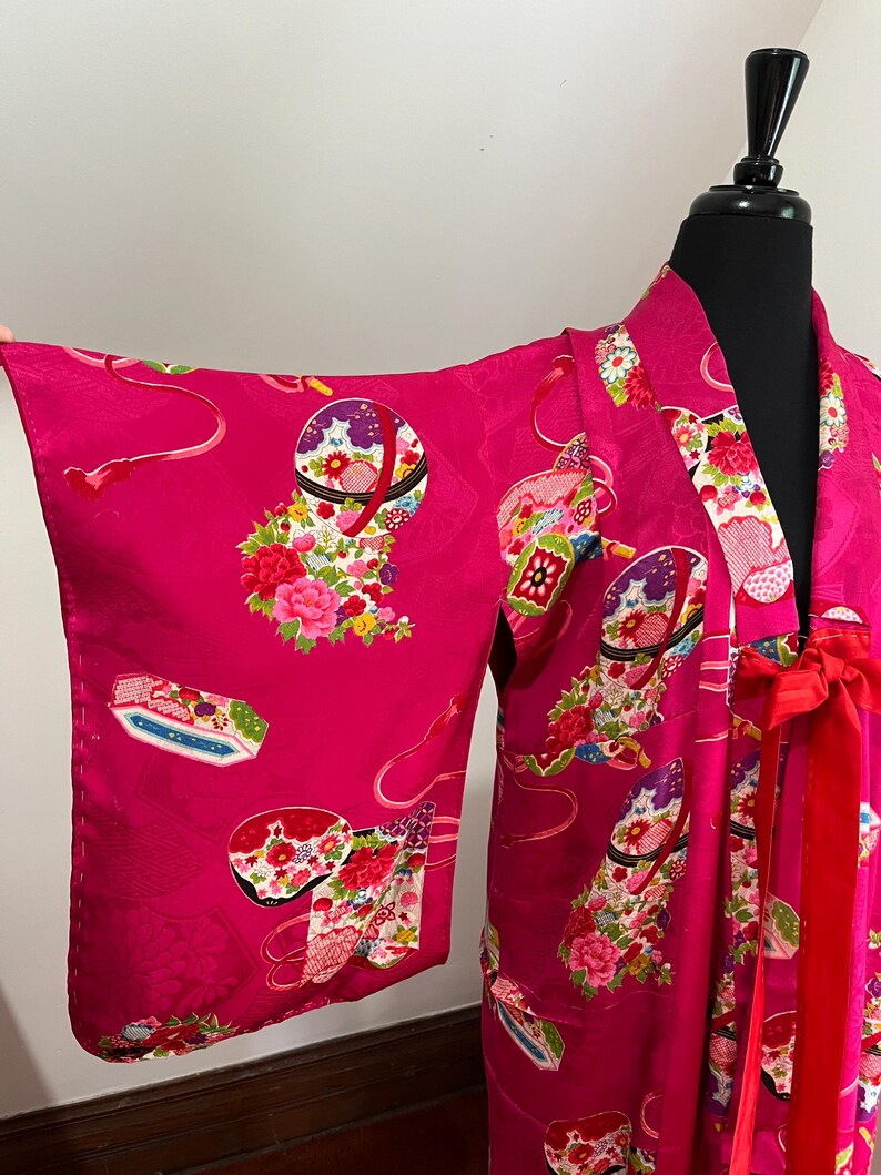 Hot Pink Knockout Vintage Silk Kimono - Etsy
