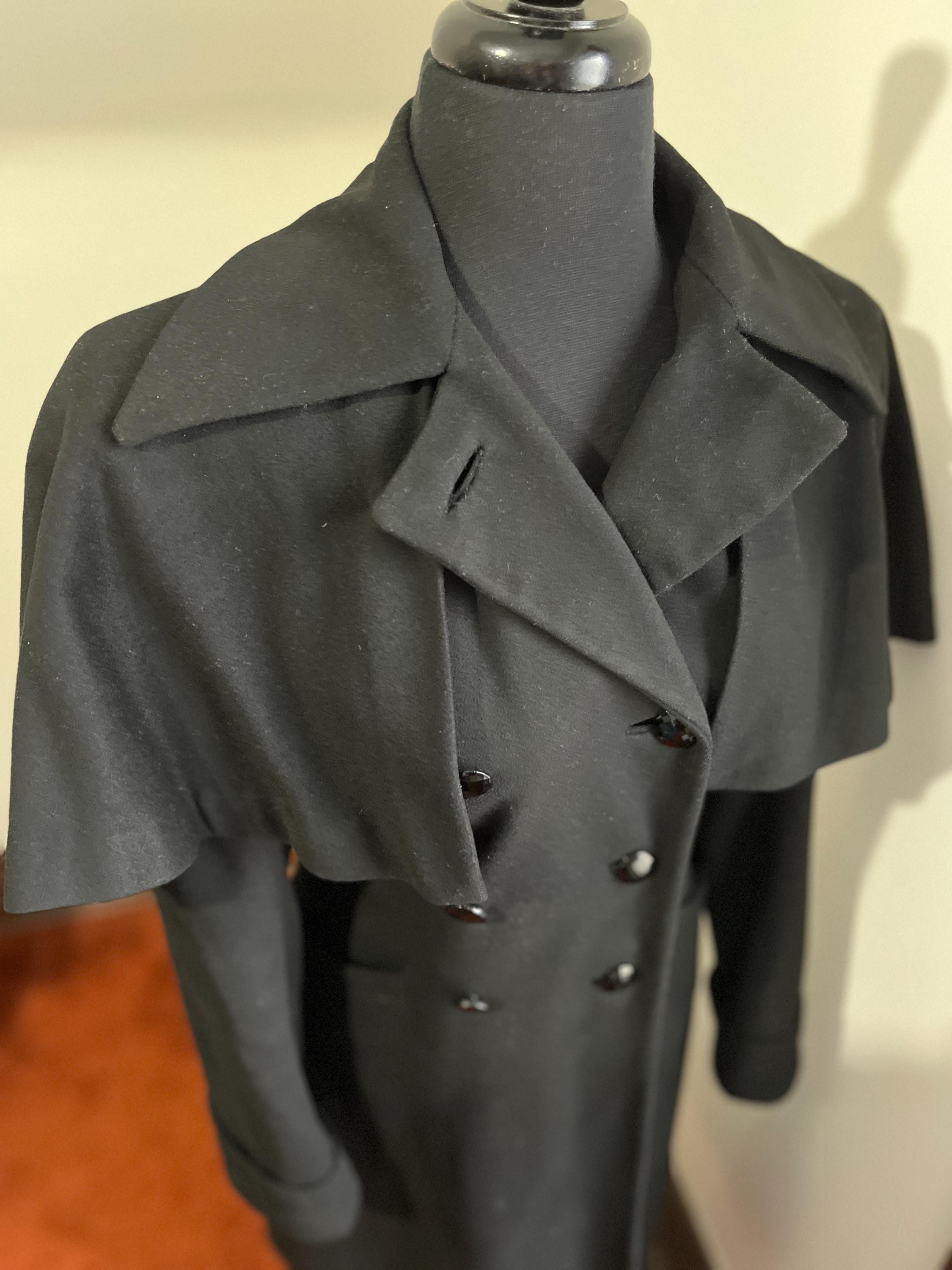 1940s Black Wool Inverness Ulster Coat - Etsy