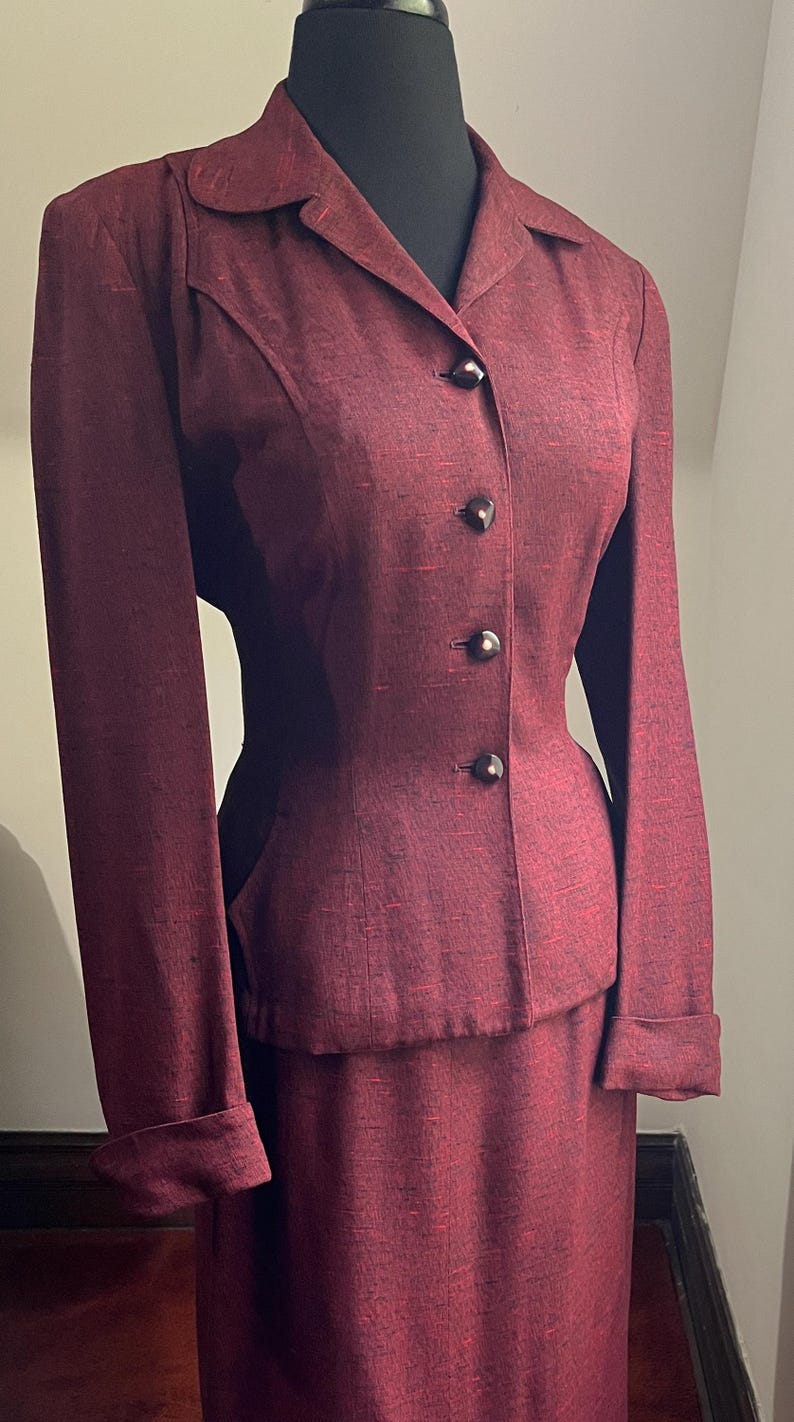 Late 1940s Red and Black Atomic Fleck Suit - Etsy