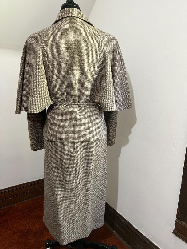 1950s Houndstooth Cape-sleeved Tweed Suit - Etsy