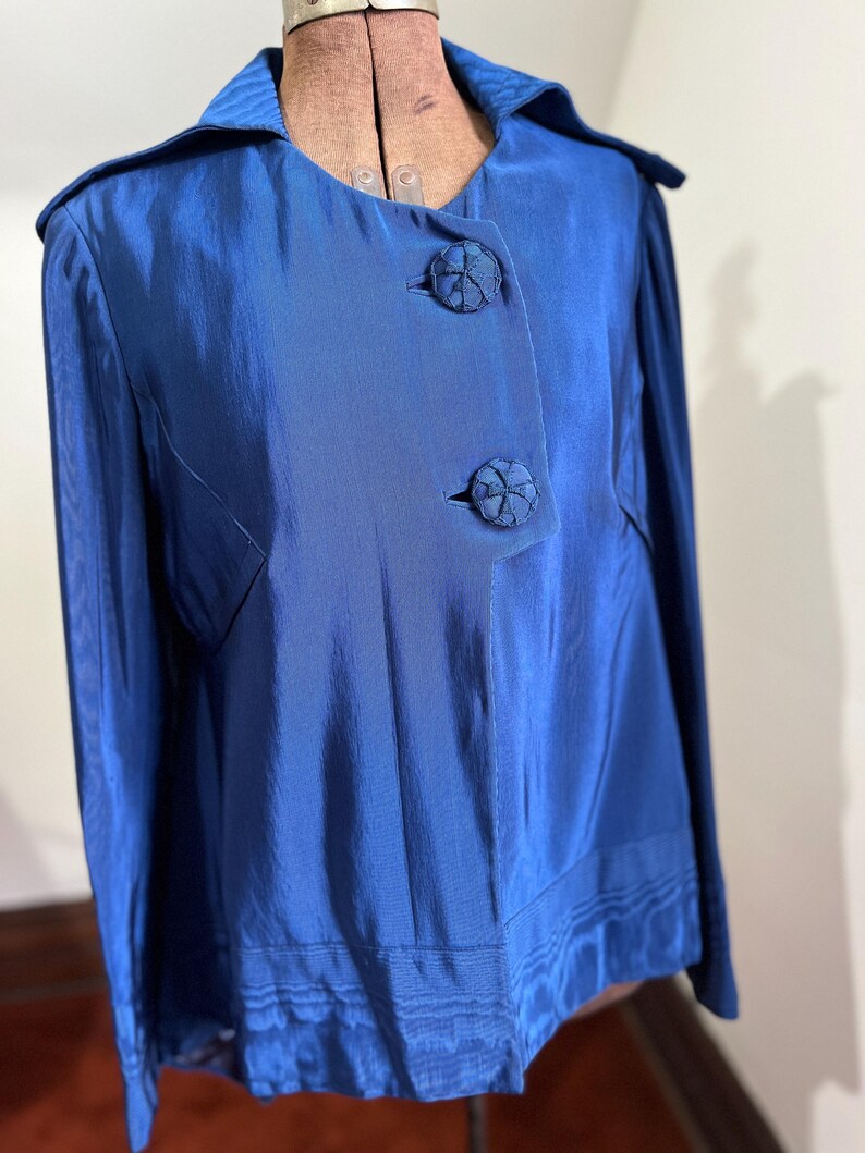 1916 Royal Blue Faille & Moire Jacket and Skirt - Etsy