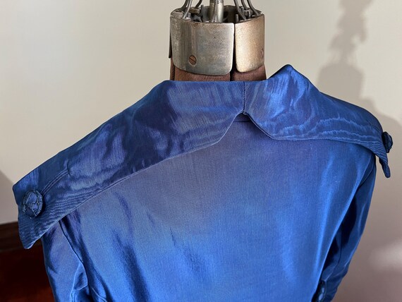 1916 Royal Blue Faille & Moire Jacket - Gem
