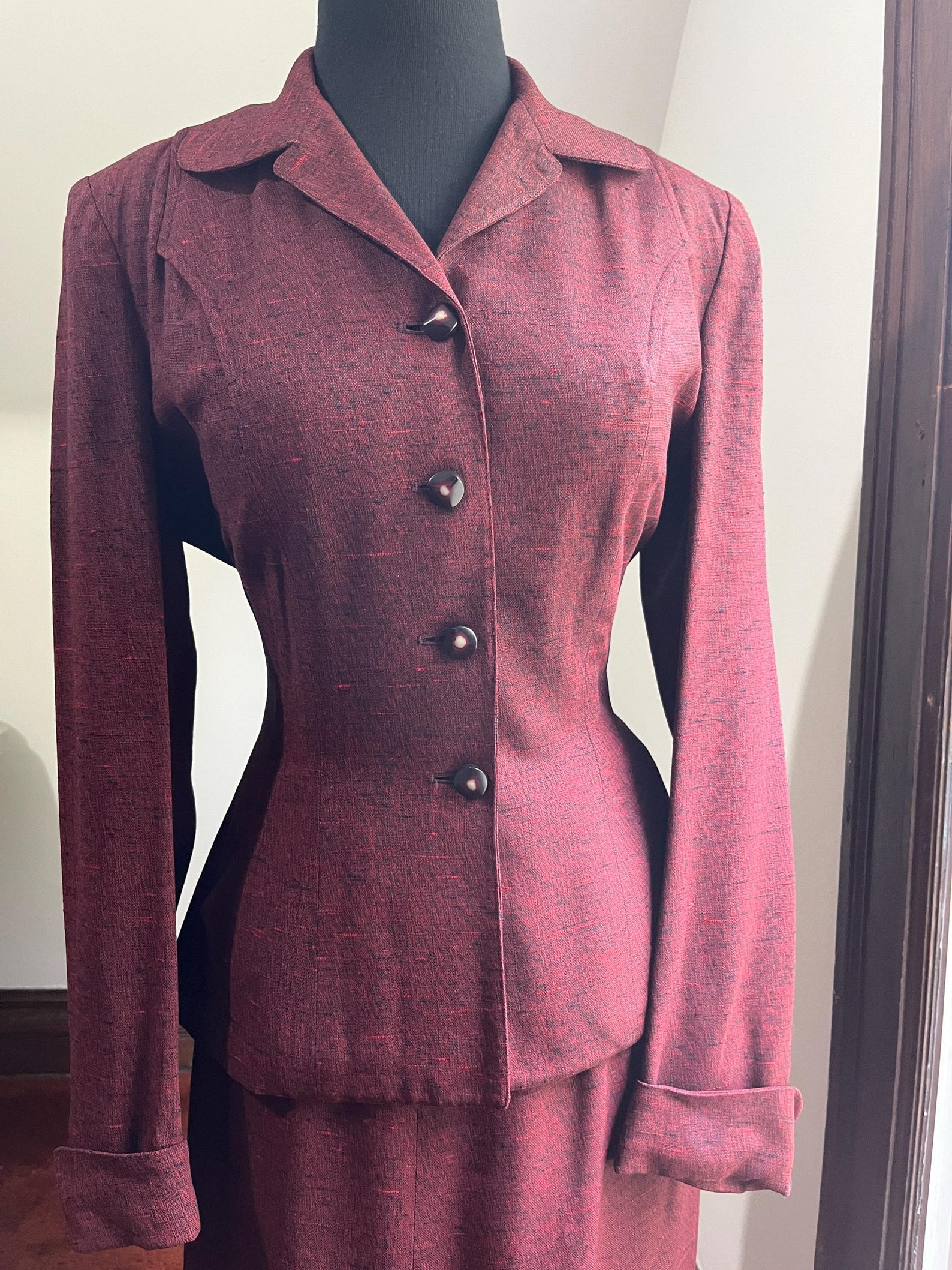 Late 1940s Red and Black Atomic Fleck Suit - Etsy