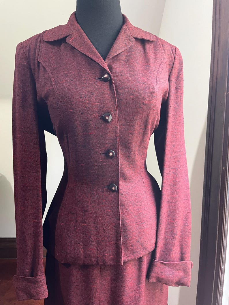 Late 1940s Red and Black Atomic Fleck Suit - Etsy