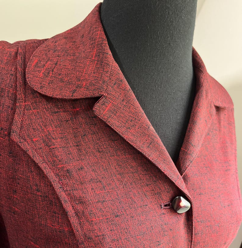 Late 1940s Red and Black Atomic Fleck Suit - Etsy