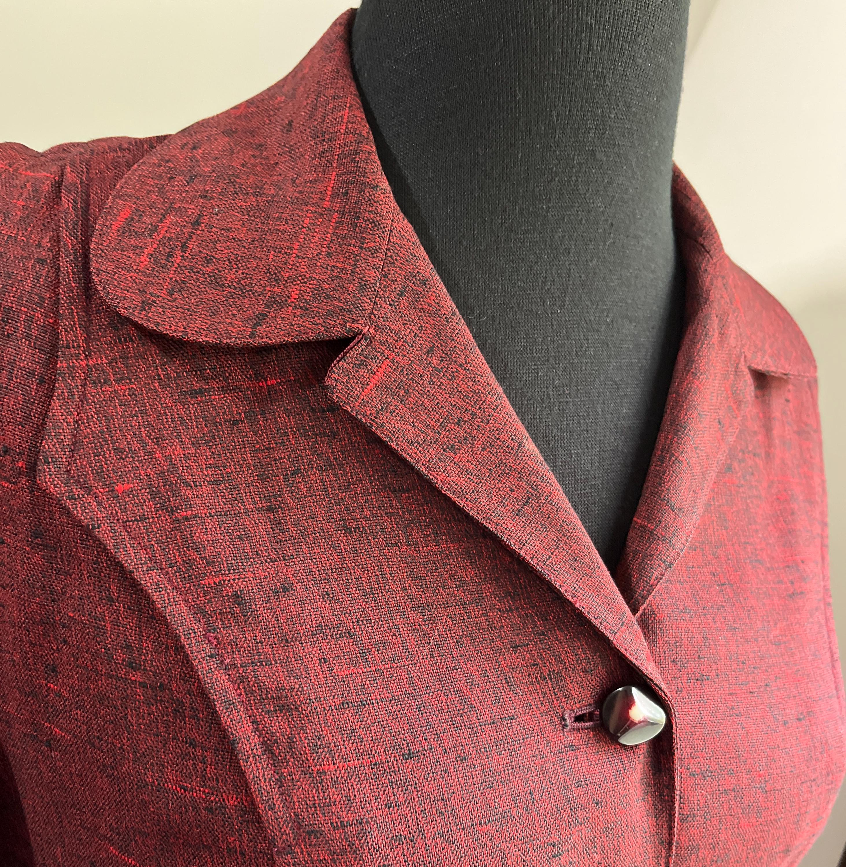 Late 1940s Red and Black Atomic Fleck Suit - Etsy