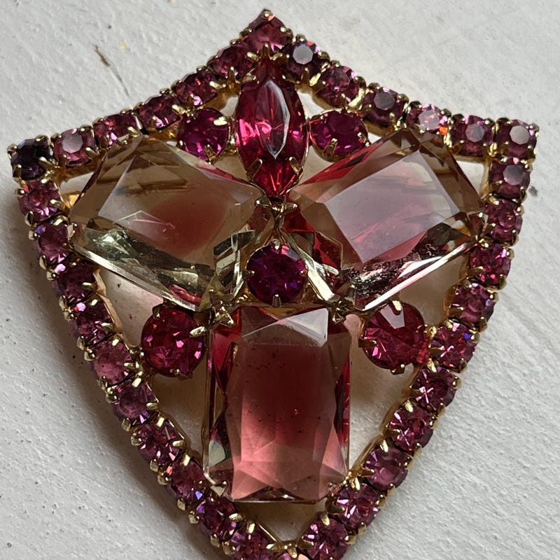 Vintage Glass Givre Brooch - Etsy Canada