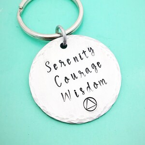 Serenity Courage Wisdom Key Ring Sobriety Coin Sobriety - Etsy