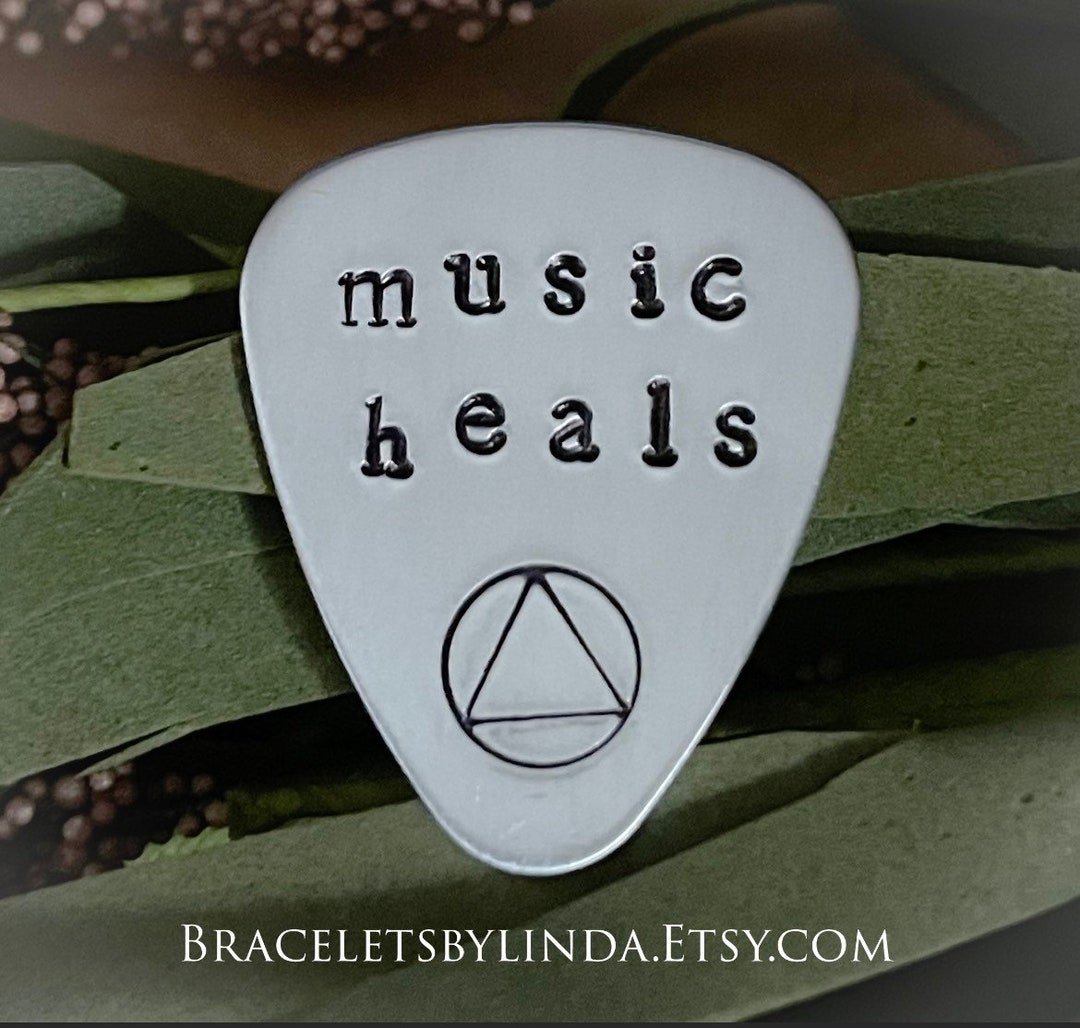 Guitar Pick, Recovery Gifts, Music Heals, Custom Guitar Pick, Sobriety ...