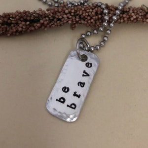 Be Brave, Inspirational Necklace, Word of the Year, Brave Necklace ...