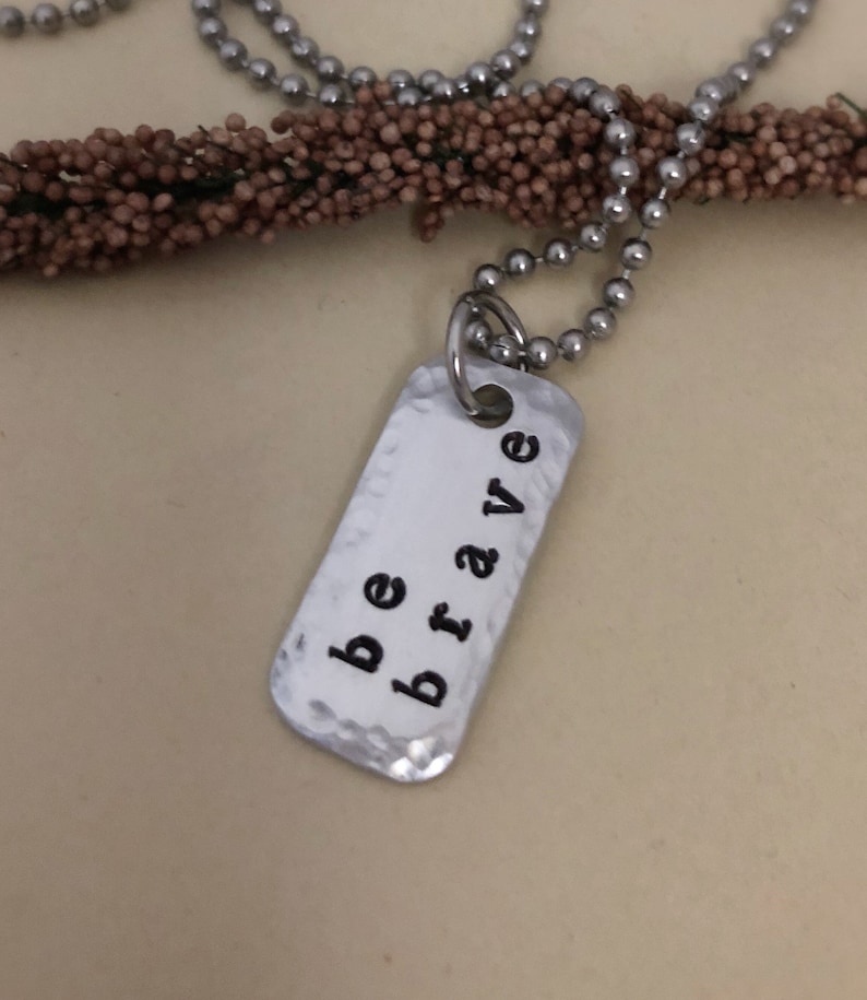 Be Brave Inspirational Necklace Word of the Year Brave | Etsy