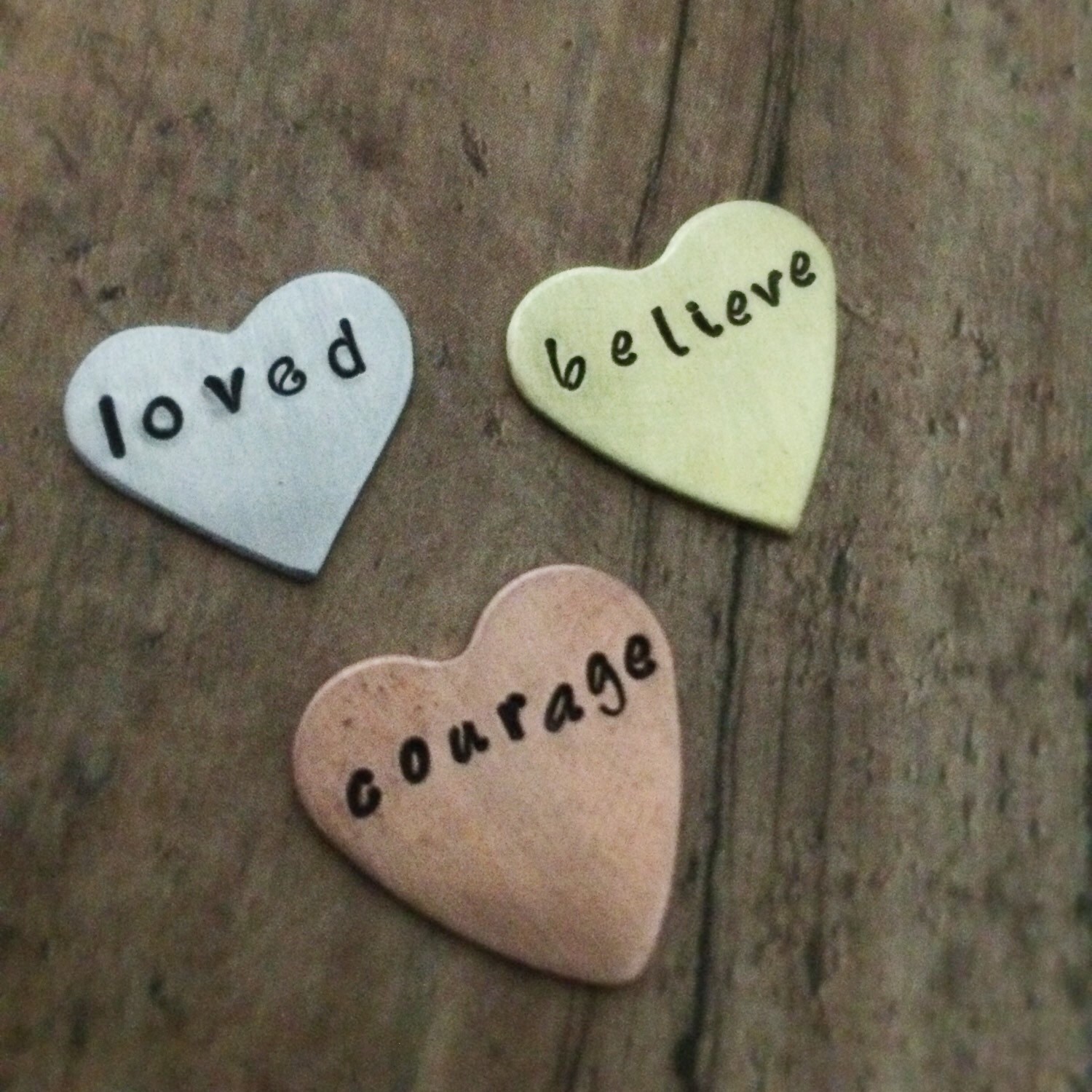 Love Token Heart Token Word of the Year Handstamped Pocket | Etsy