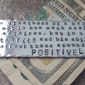 Money Clip, Personalized Money Clip, Quote Money Clip, Gift for Son ...