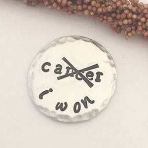 Cancer Milestone Token, I Beat Cancer, Cancer Survivor Gift, Hand ...
