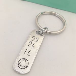 Sobriety Key Ring, AA Symbol, Recovery Key Ring, Sobriety Anniversary ...