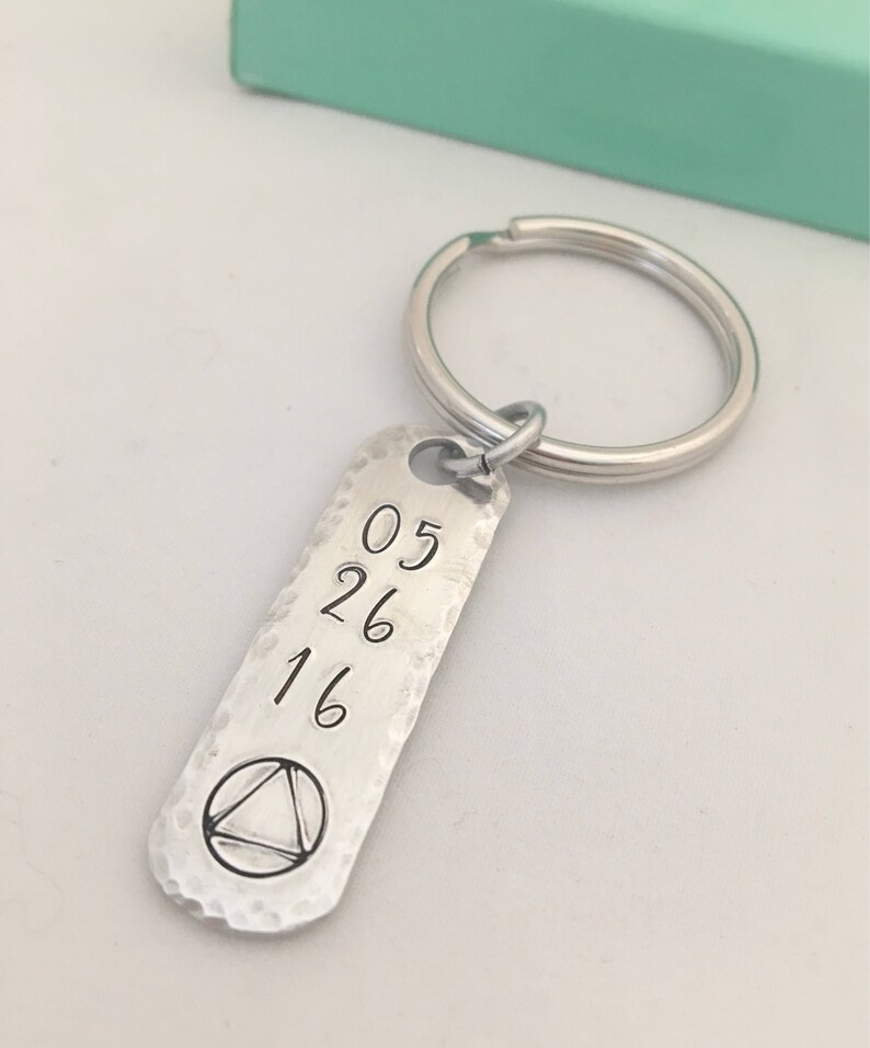 Sobriety Key Ring AA Symbol Recovery Key Ring Sobriety - Etsy