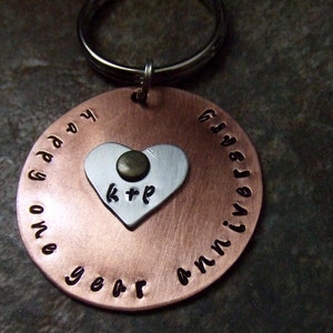 Heart Key Ring, Anniversary Gift, Personalized Key Ring, Couples Key ...