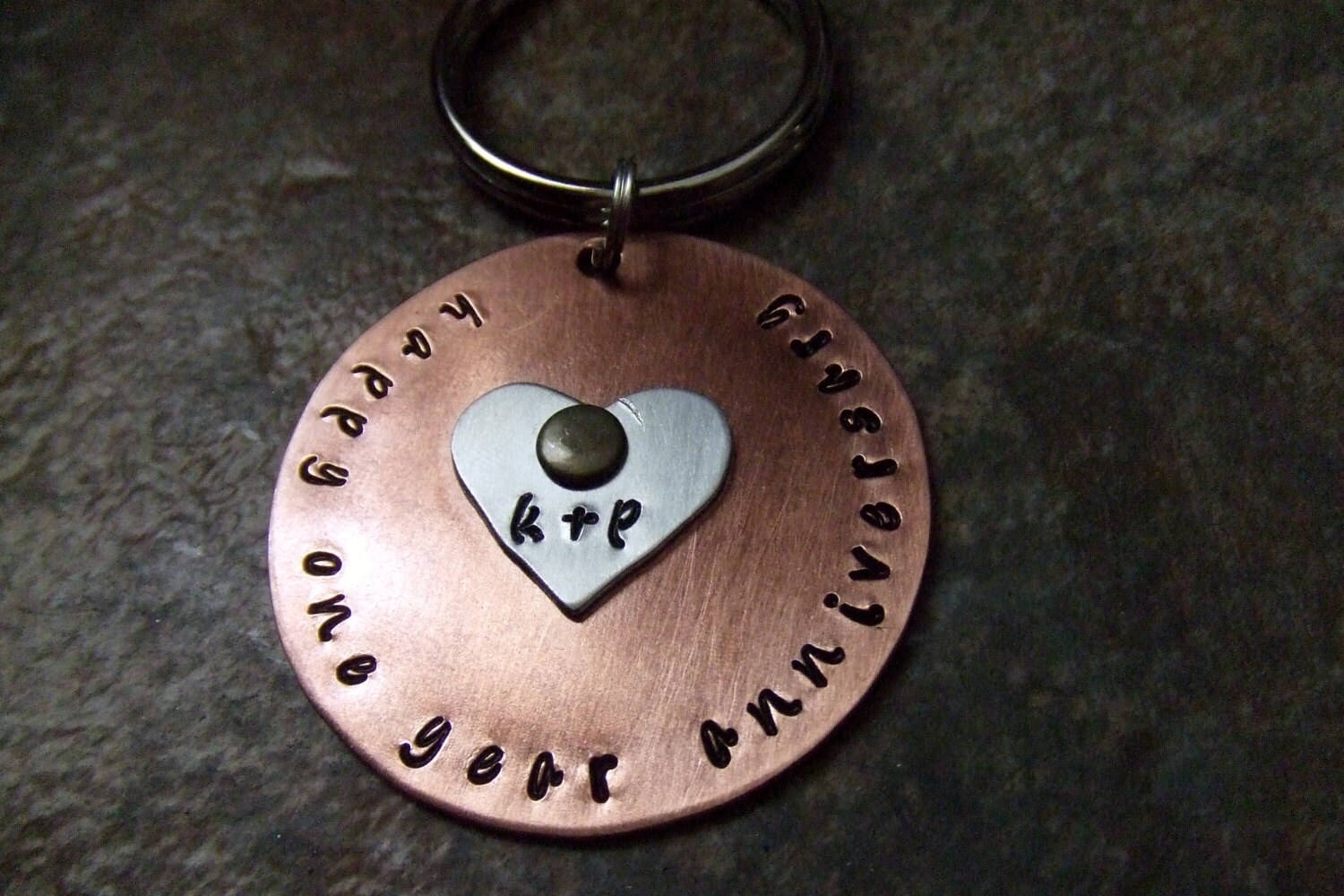 Heart Key Ring, Anniversary Gift, Personalized Key Ring, Couples Key ...