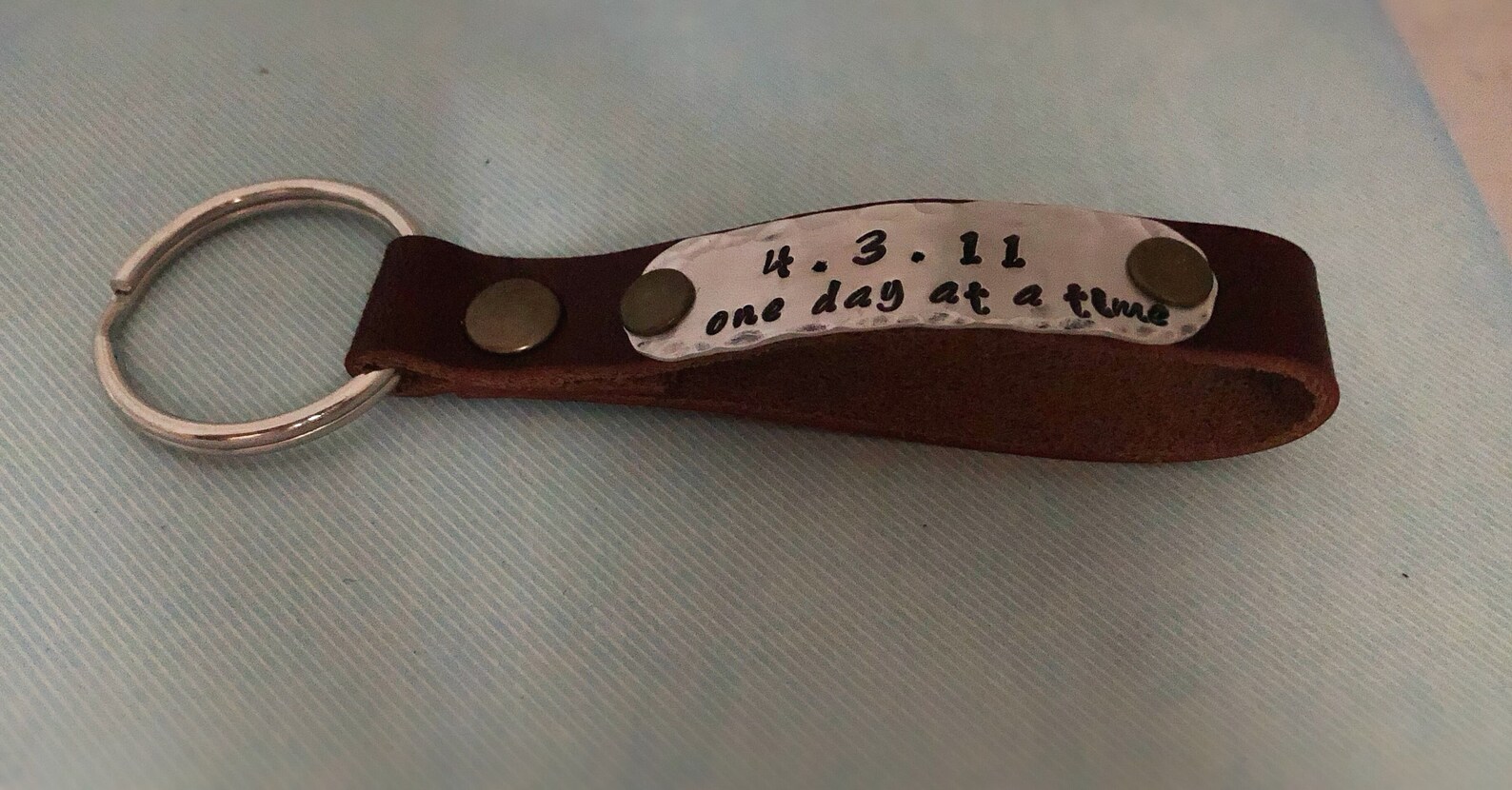 Sobriety Key Ring One Day At A Time Addiction Recovery AA | Etsy