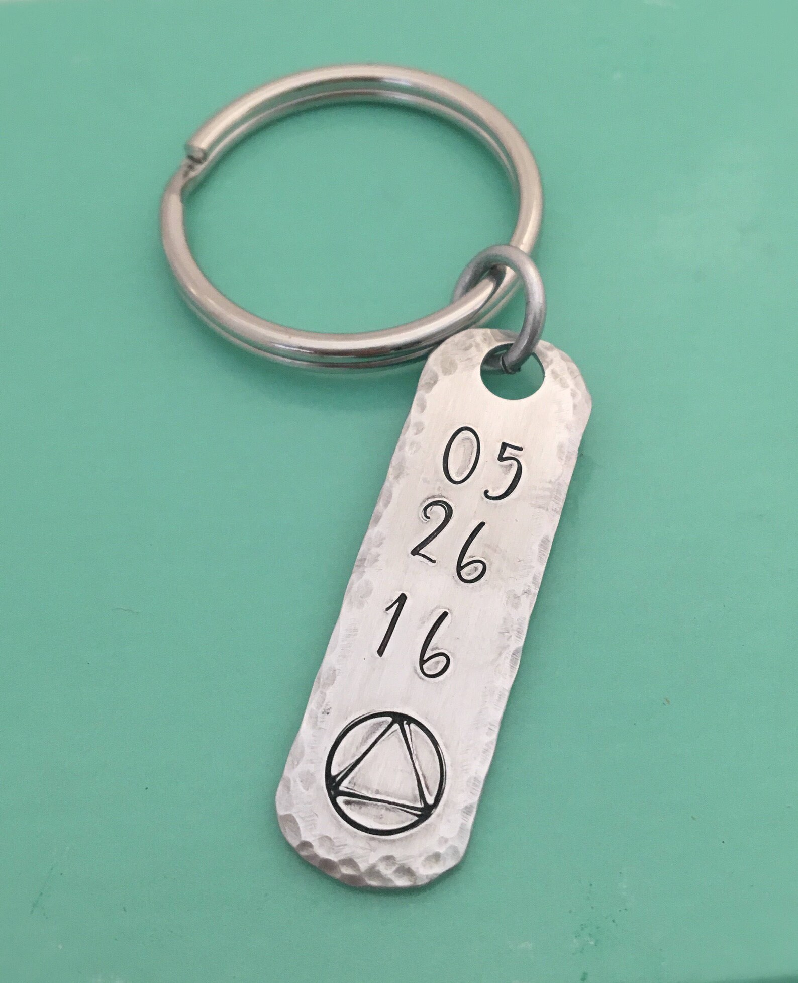 Sobriety Key Ring AA Symbol Recovery Key Ring Sobriety - Etsy