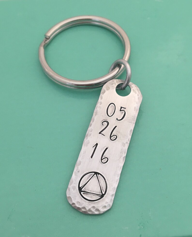 Sobriety Key Ring AA Symbol Recovery Key Ring Sobriety - Etsy