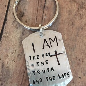 Scripture Necklace, Scripture Key Ring, Cross Necklace, Bible Verse ...