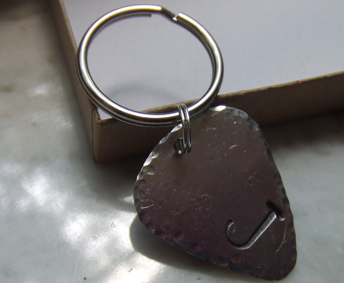Guitar Pick Key Ring Personalized Key Ring Monogram Key | Etsy
