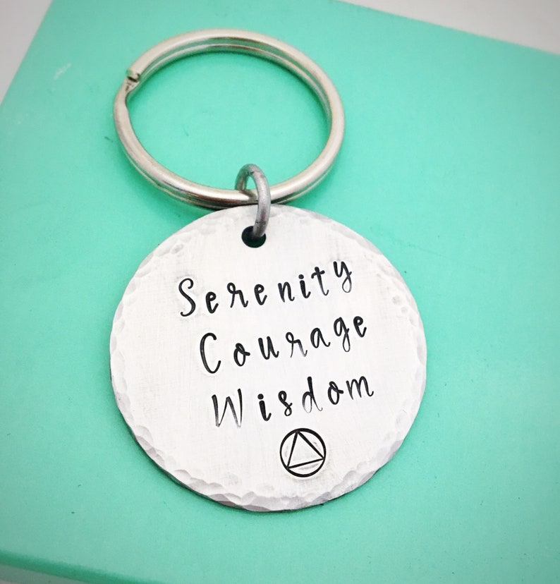 Serenity Courage Wisdom Key Ring Sobriety Coin Sobriety | Etsy