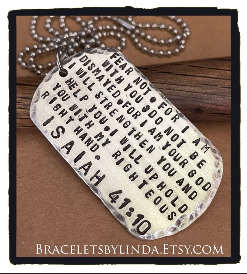 Handstamped Scripture Necklace, Isaiah 41:10, Bible Quote Jewelry ...