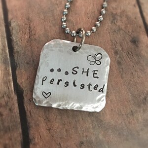 She Persisted Necklace, Nevertheless She Persisted, Persist Necklace ...