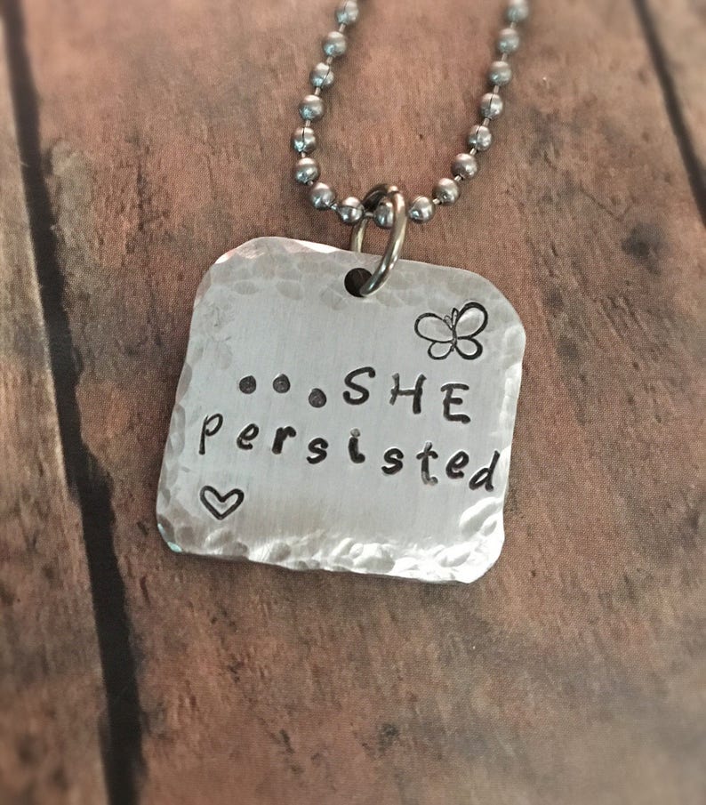 She Persisted Necklace Nevertheless She Persisted Persist | Etsy