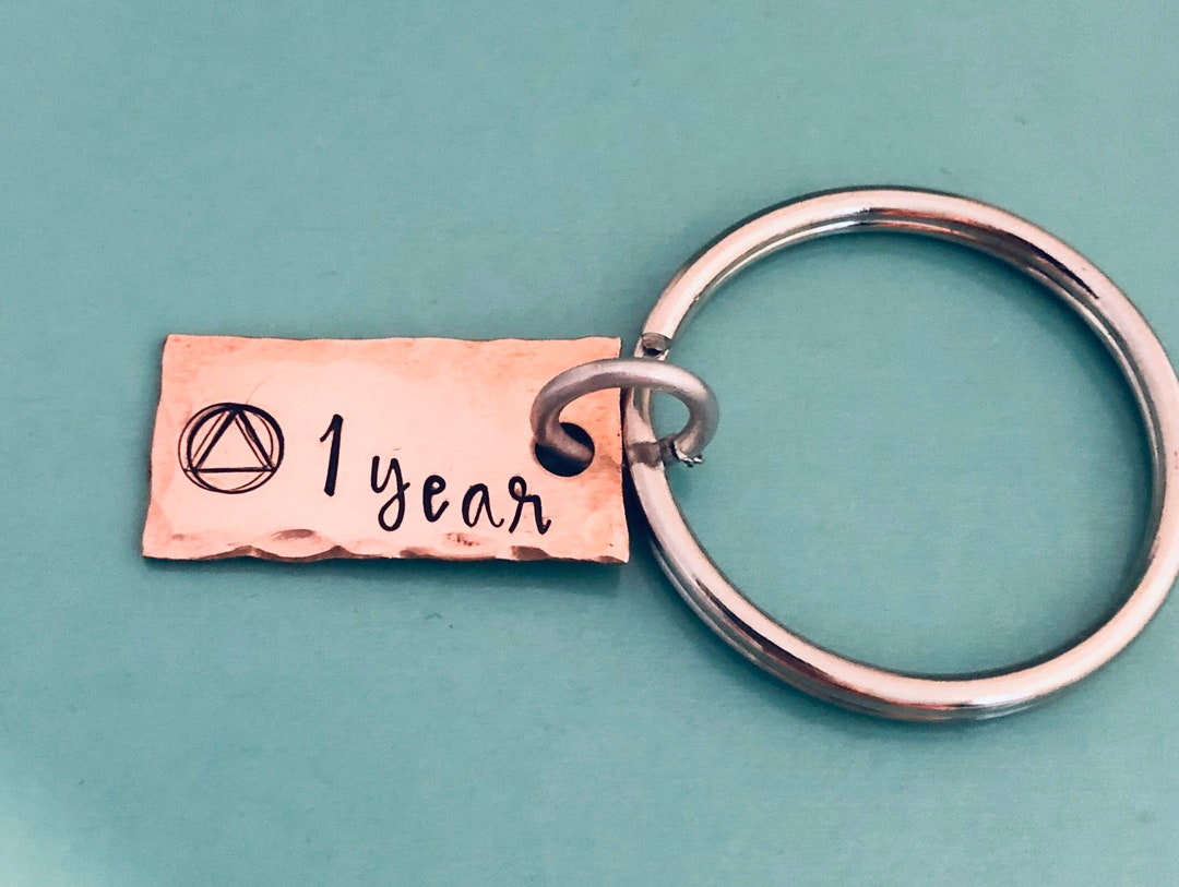 Copper Sobriety Key Ring, Recovery Key Ring, Recovery Gifts, AA Symbol ...