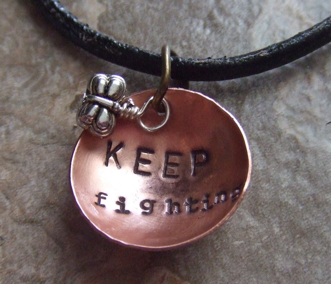 Butterfly Necklace Keep Fighting Necklace Inspirational | Etsy