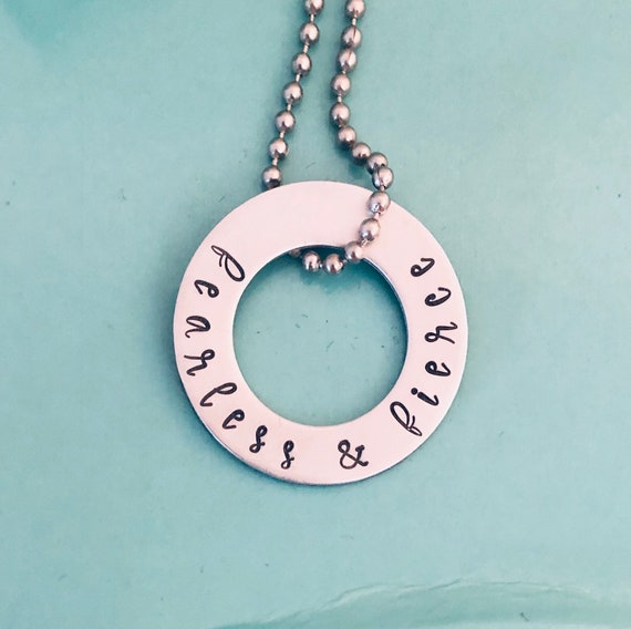 Fearless and Fierce Necklace Brave Strong Inspirational | Etsy