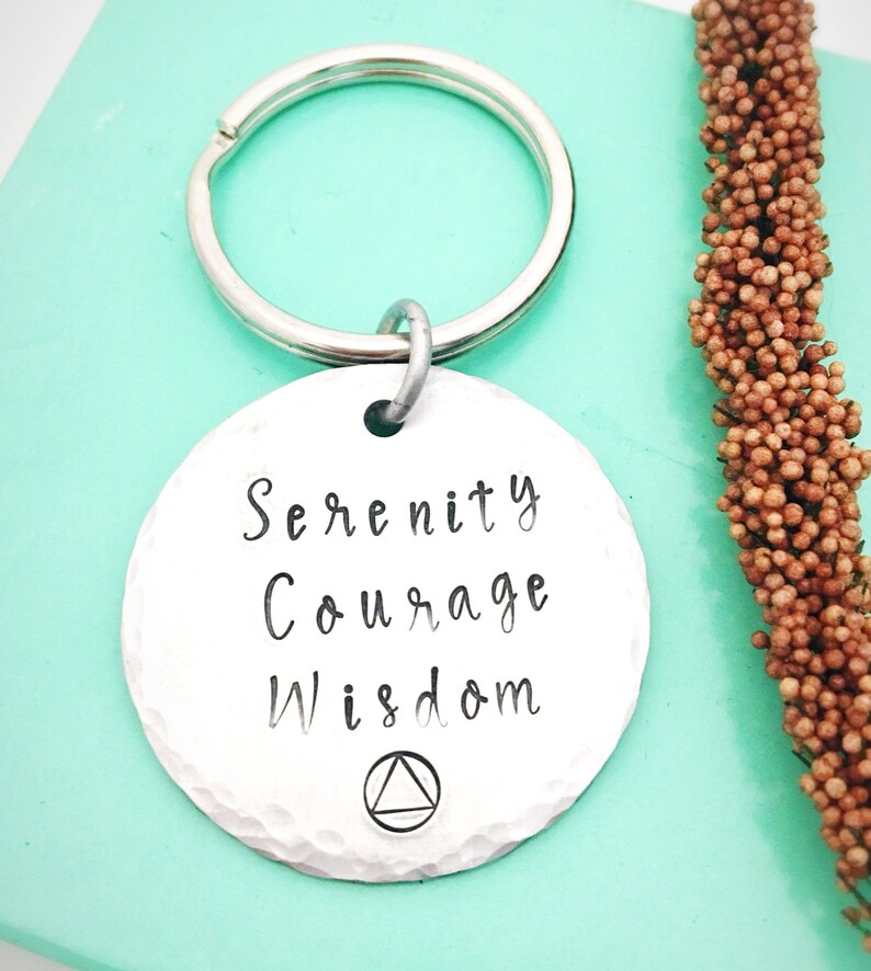 Serenity Courage Wisdom Key Ring Sobriety Coin Sobriety - Etsy