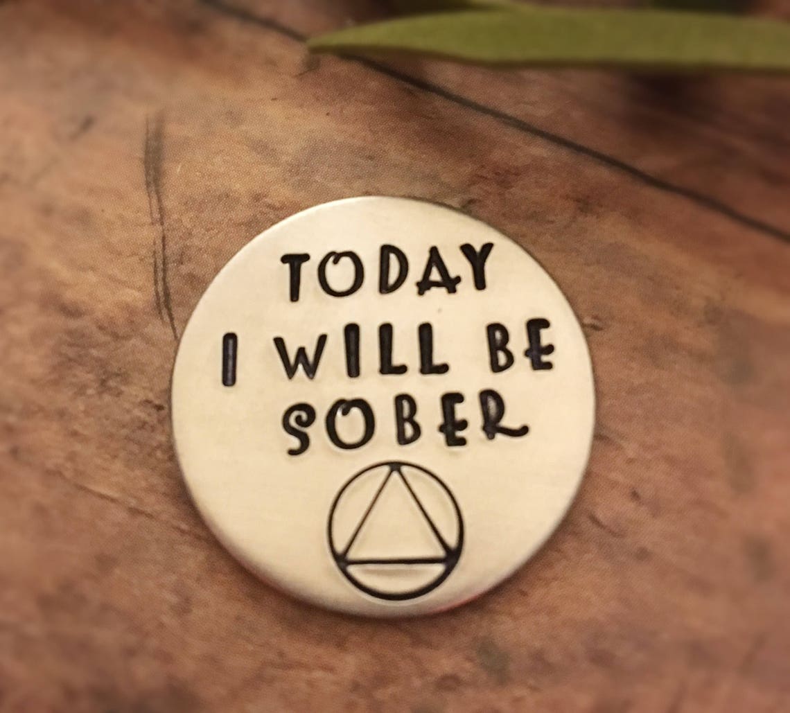 Sobriety Medallion Sobriety Token Today I Will Be Sober | Etsy