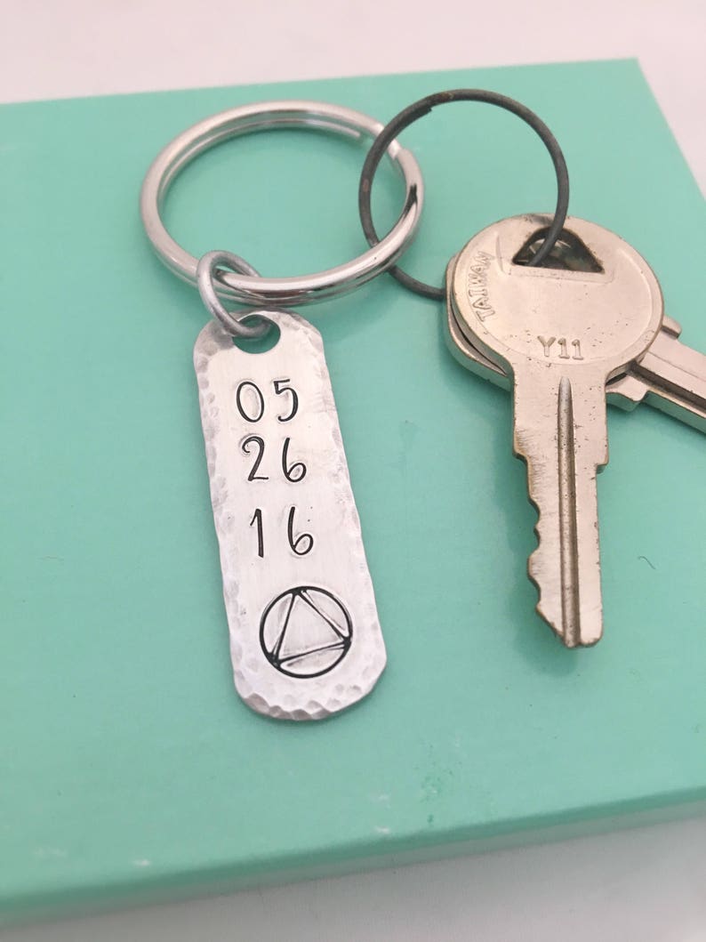 Sobriety Key Ring AA Symbol Recovery Key Ring Sobriety | Etsy