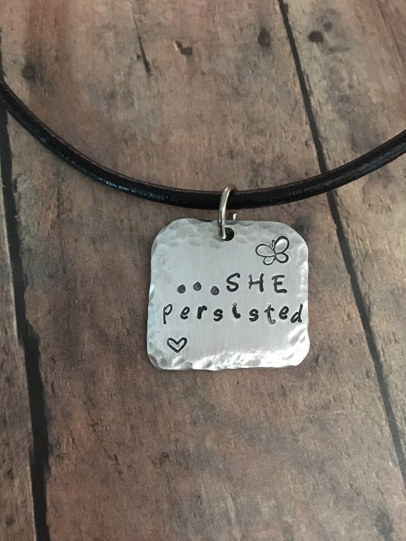 She Persisted Necklace Nevertheless She Persisted Persist | Etsy