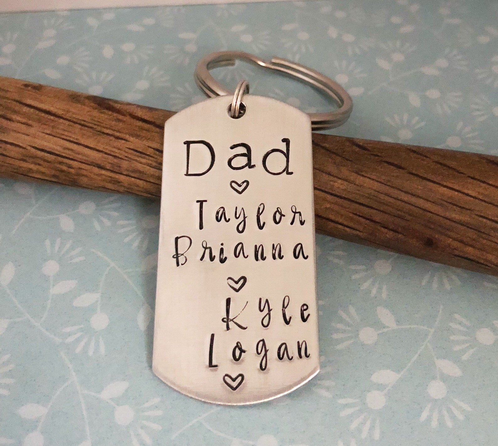 Personalized Dog Tag Necklace Dad Key Ring Dad Necklace - Etsy