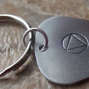 Recovery Keychain, Sobriety Key Ring, Guitar Pick Key Ring, AA Symbol ...