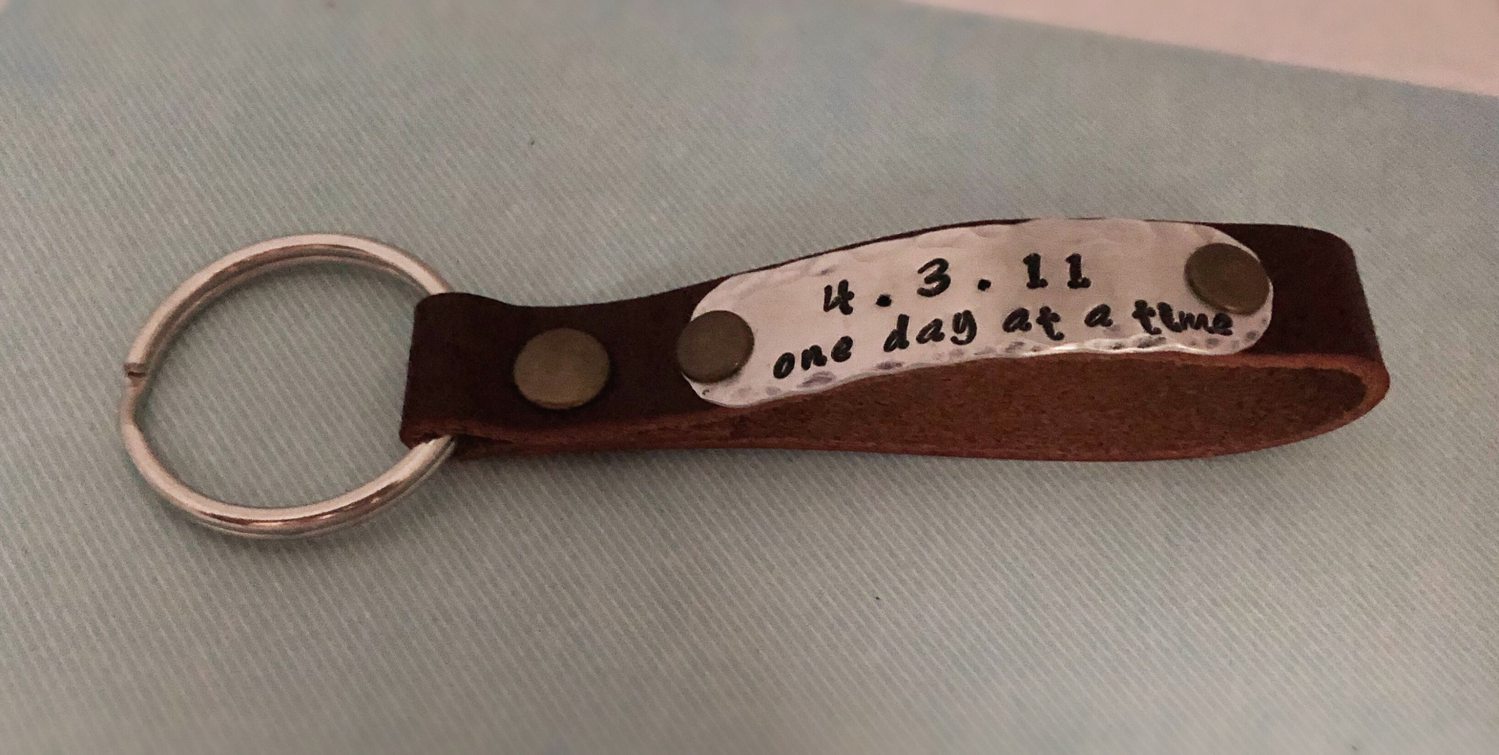 Sobriety Key Ring One Day At A Time Addiction Recovery AA | Etsy