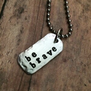 Be Brave, Inspirational Necklace, Word of the Year, Brave Necklace ...