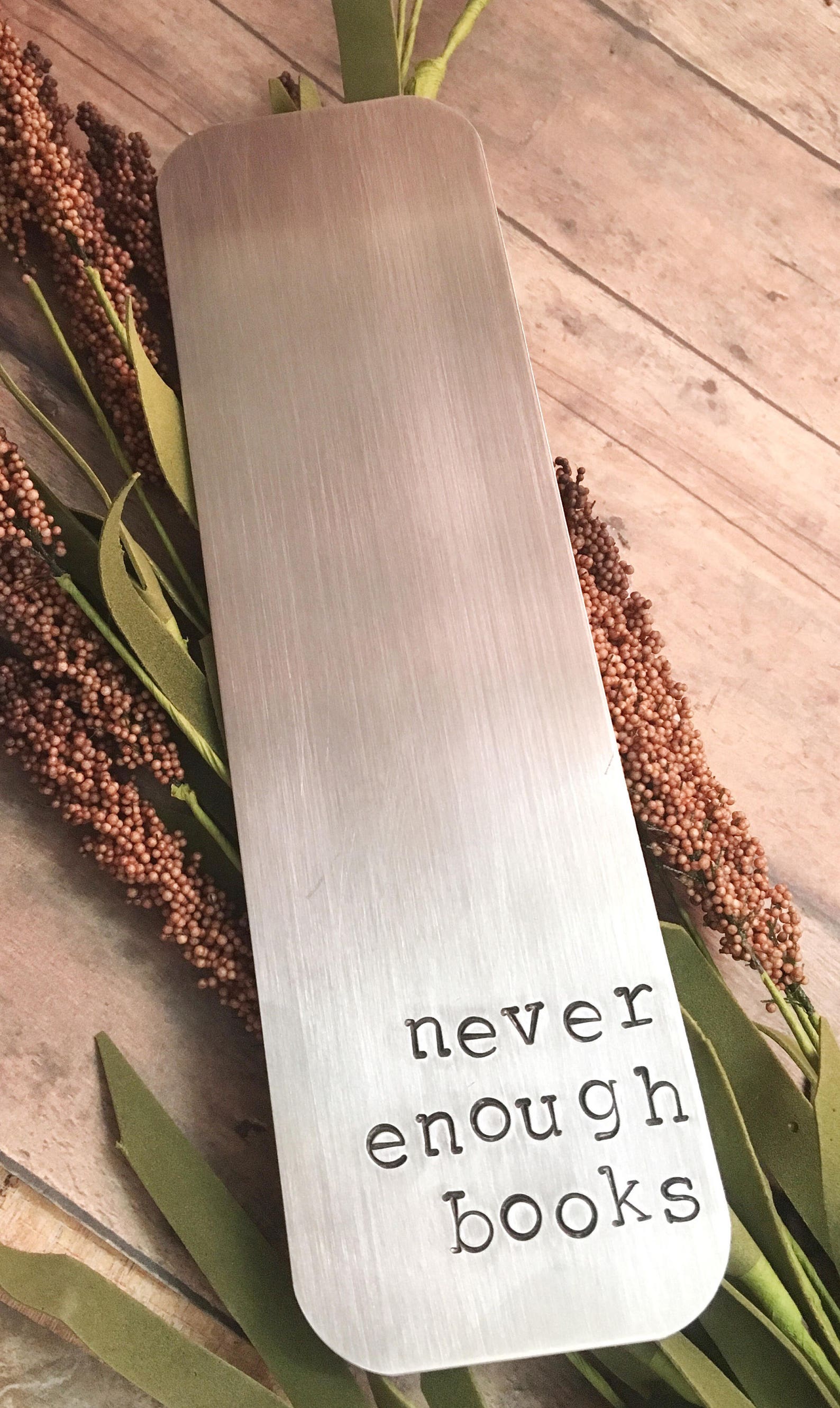 Never Enough Books Bookmark Custom Bookmark Handstamped | Etsy