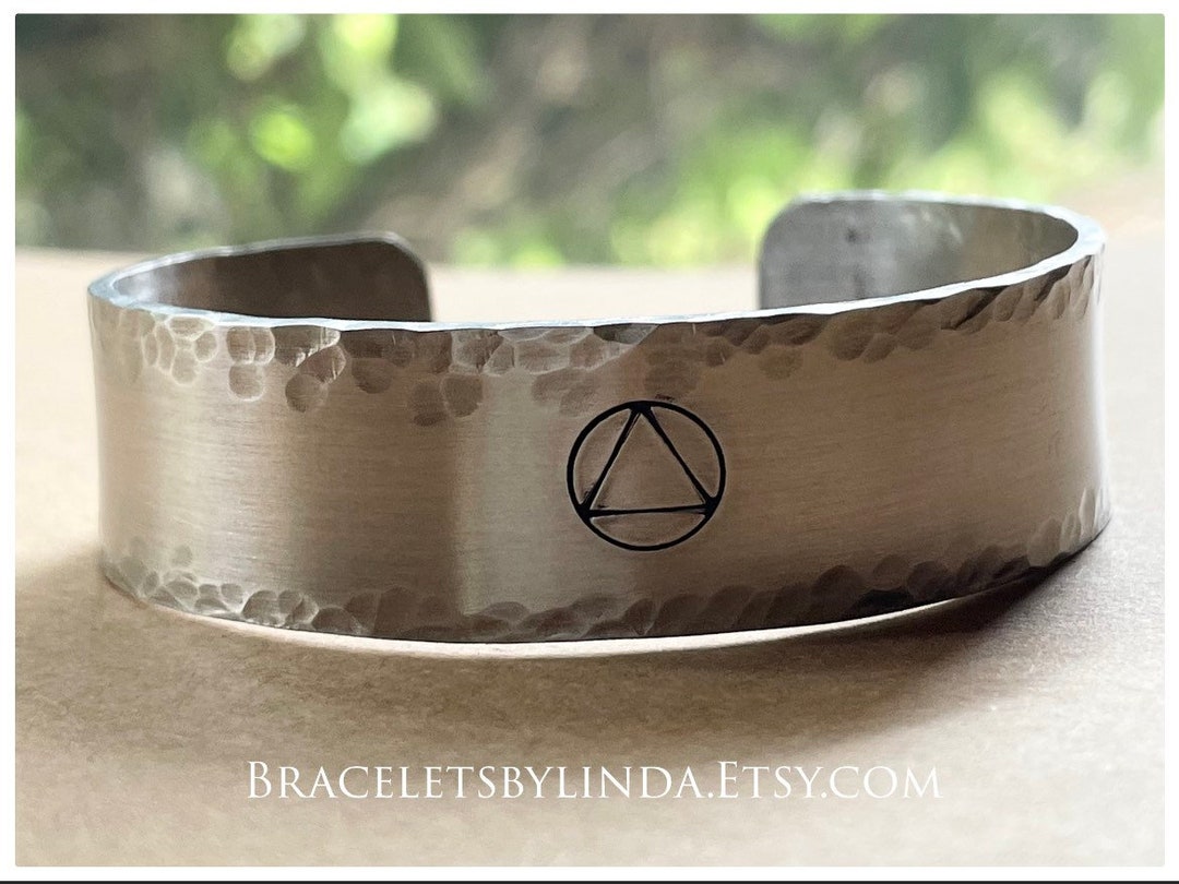 Sobriety Bracelet, Sobriety Gift, AA Symbol Bracelet, Recovery Bracelet ...