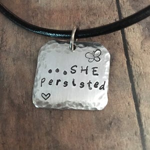 She Persisted Necklace, Nevertheless She Persisted, Persist Necklace ...