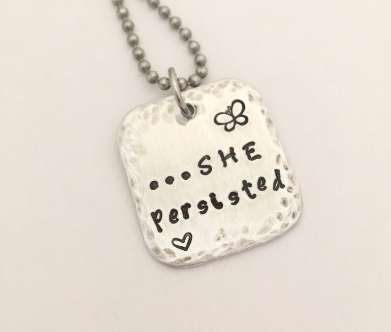 She Persisted Necklace Nevertheless She Persisted Persist | Etsy