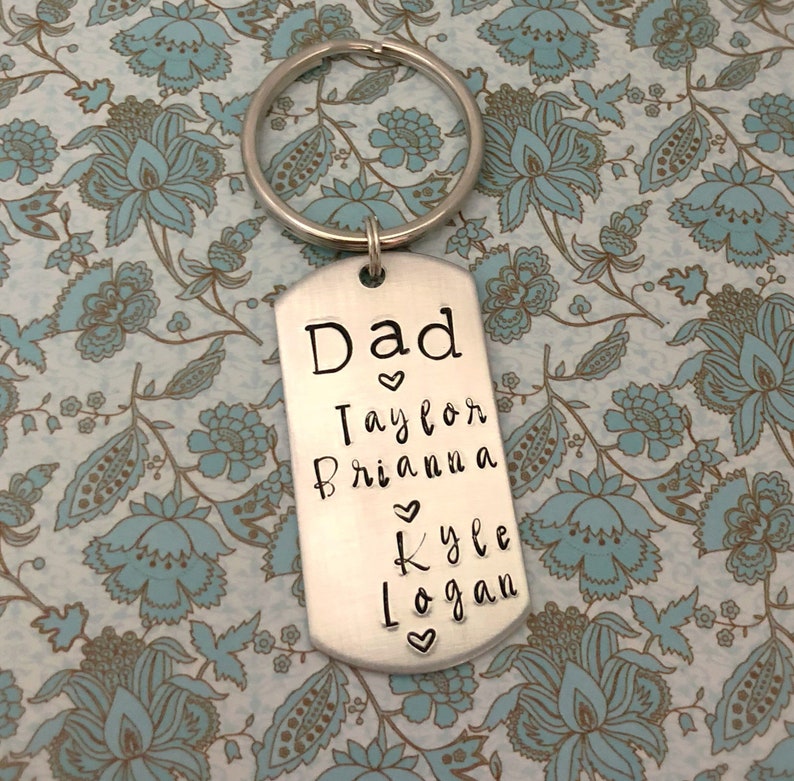 Personalized Dog Tag Necklace Dad Key Ring Dad Necklace - Etsy